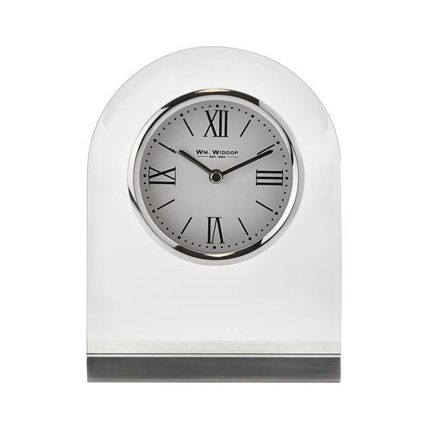 Wm Widdop Analog Crystal Quartz Tabletop Clock in White | Wayfair.co.uk