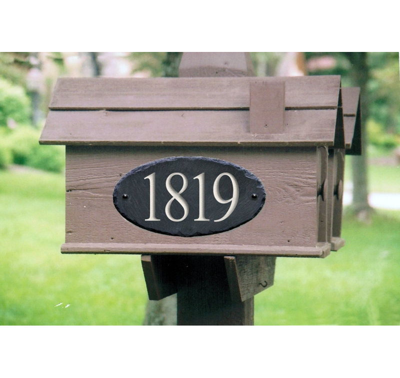 The Slate Masons Carved Slate Address Plaque & Reviews | Wayfair