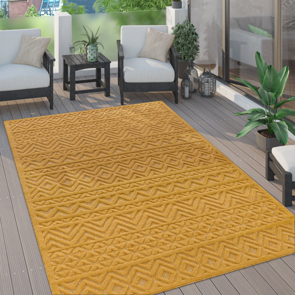 Union Rustic Jakius Yellow Indoor/Outdoor Rug | Wayfair