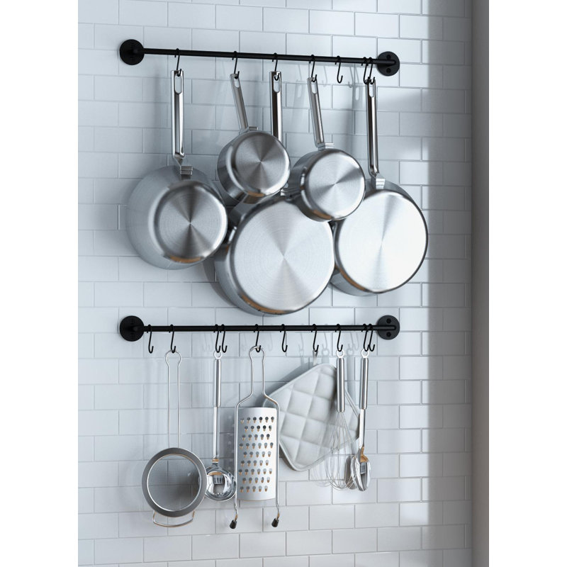 Prep & Savour Wall Mounted Pot Rack & Reviews | Wayfair