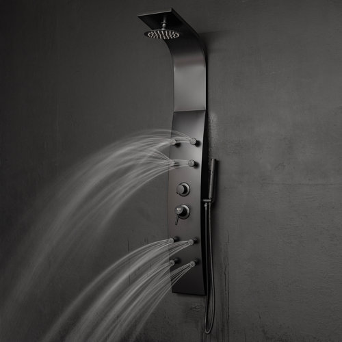 AKDY 8-Jet Multifunction Stainless Steel 57" Shower Panel with ...