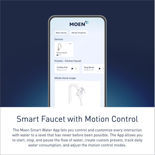 Moen Nio Smart Faucet Touchless Pull-Down Sprayer Kitchen Faucet with ...