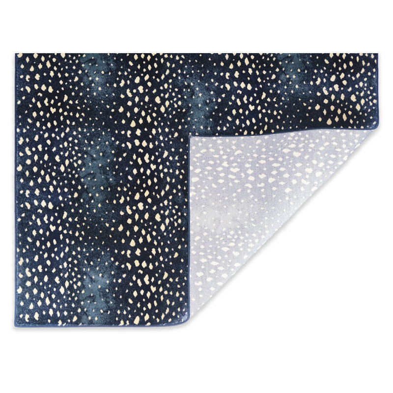 Everly Quinn Buehler Performance Blue Rug | Wayfair