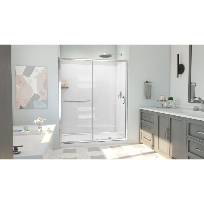 DreamLine 60" W x 30" D x 78" H Semi-Frameless Rectangle Shower Kit ...