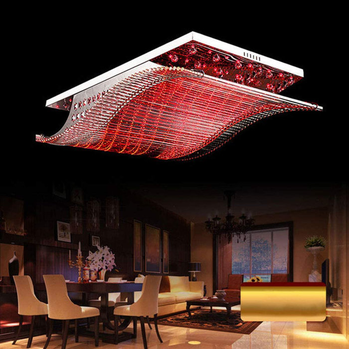 Mercer41 Modern Crystal Flush Mount LED Ceiling Light Pendant & Reviews ...