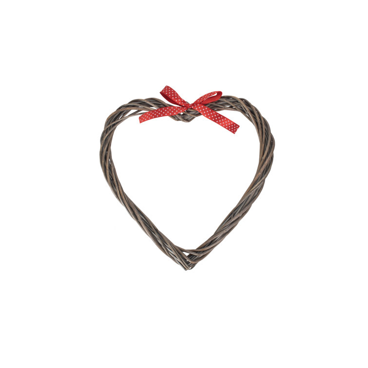 Highland Dunes Frome Wicker Heart Wreath with Ribbon | Wayfair.co.uk