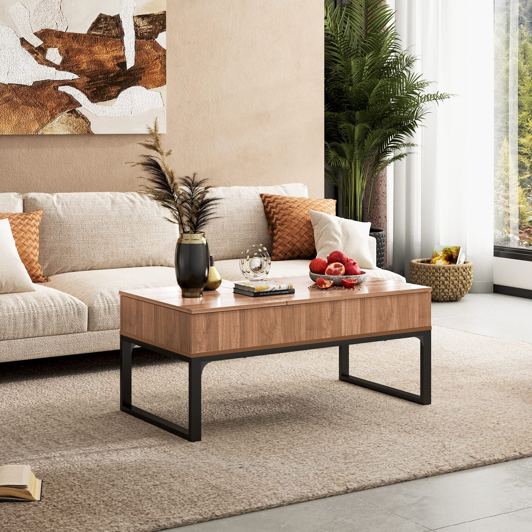 17 Stories Lift Top Coffee Table With Hidden Compartment | Wayfair