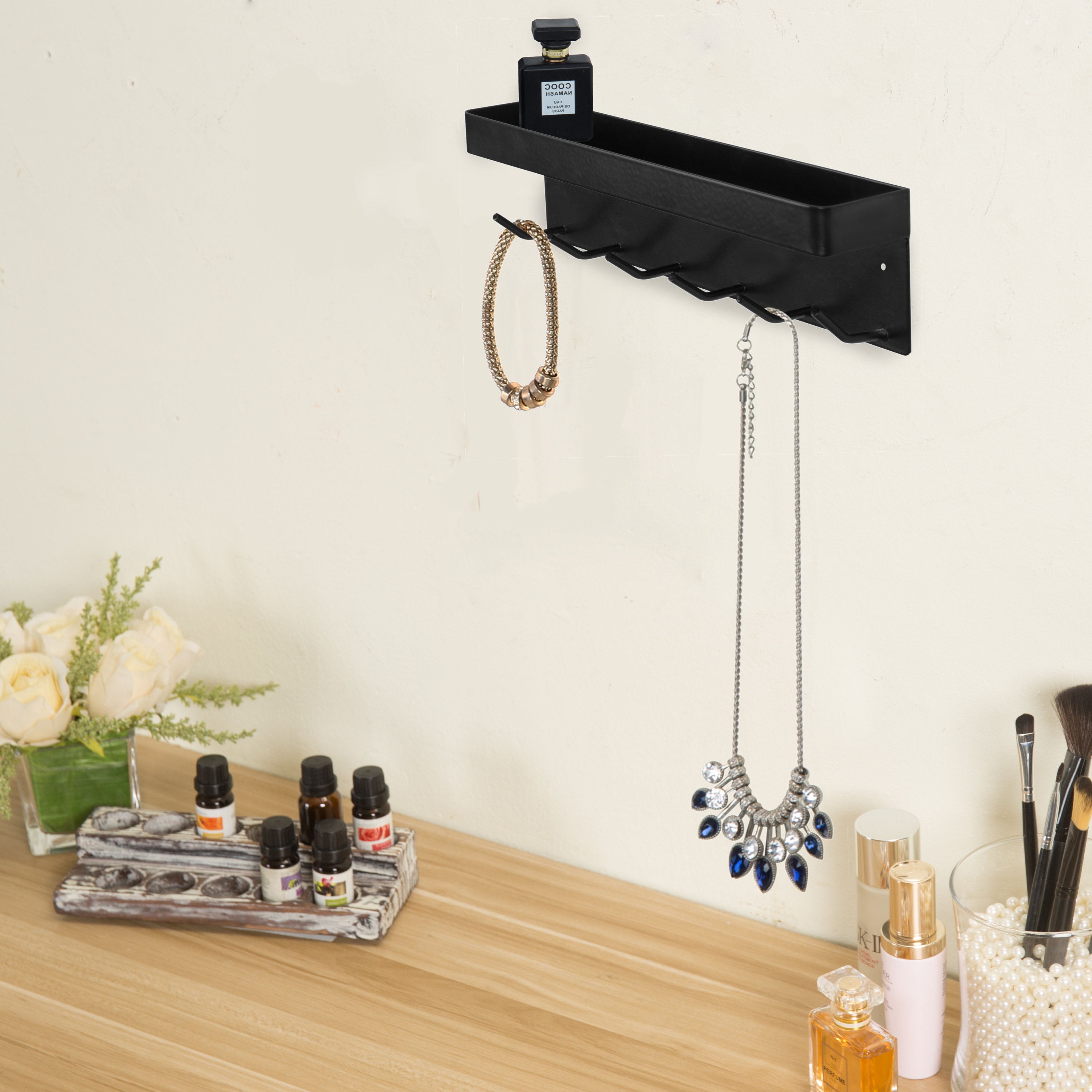 Ebern Designs Wall Mounted Jewelry Organizer Rack | Wayfair