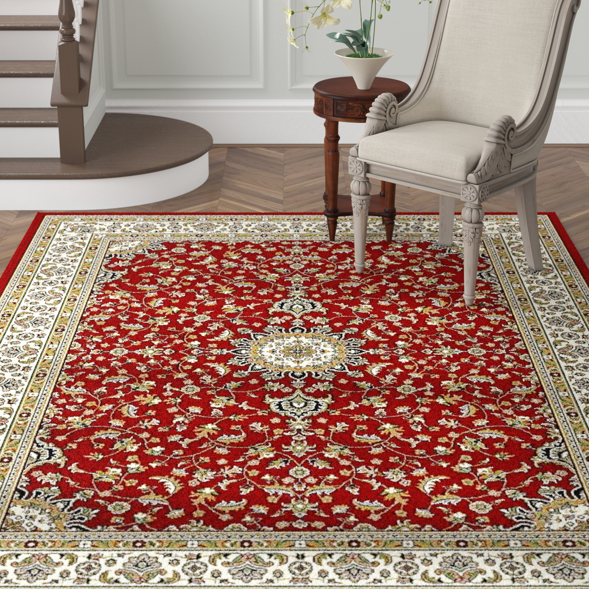 Astoria Grand Mulkerins Oriental Wool Red Area Rug & Reviews | Wayfair