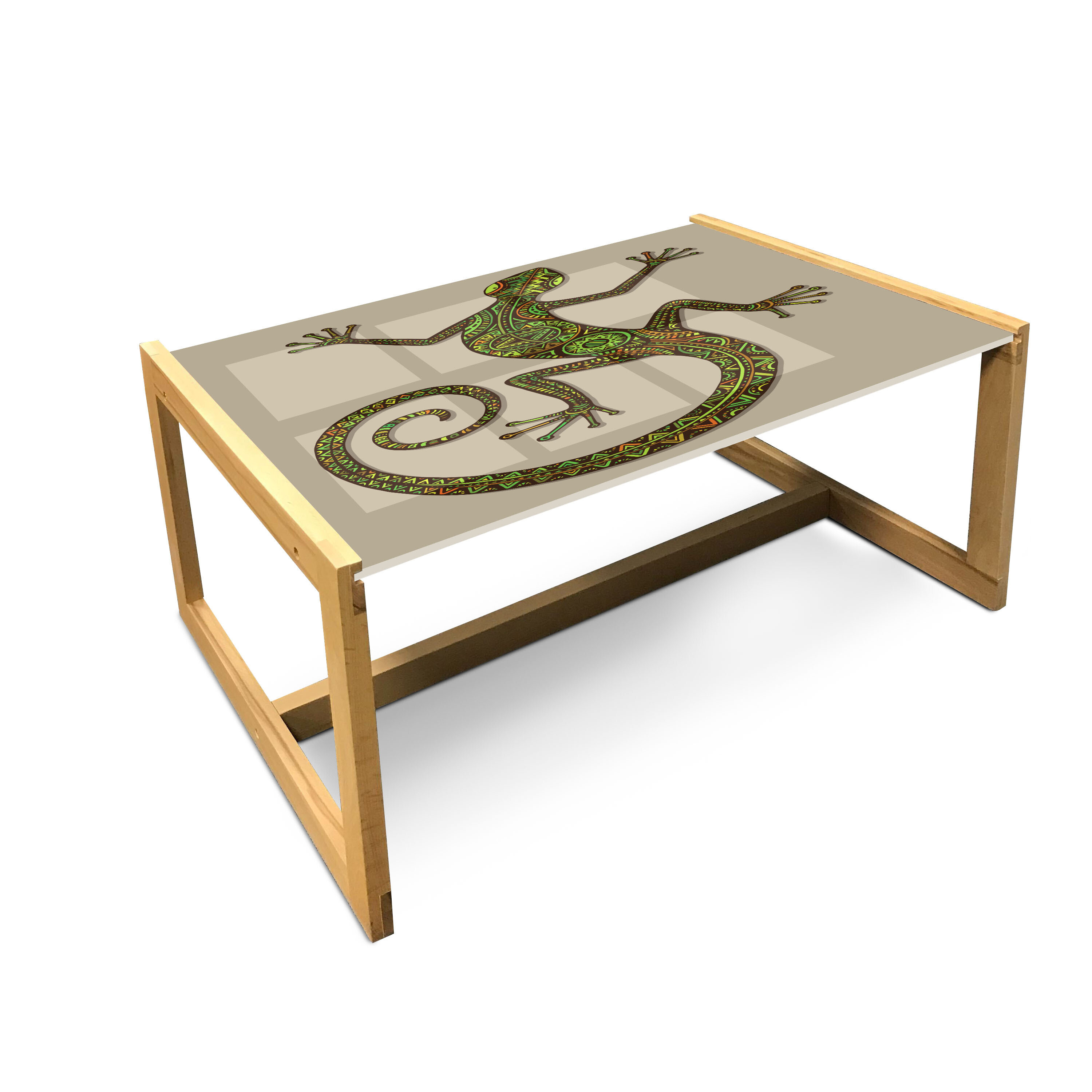 East Urban Home Reptile Coffee Table, Ornamental Colorful Lizard ...