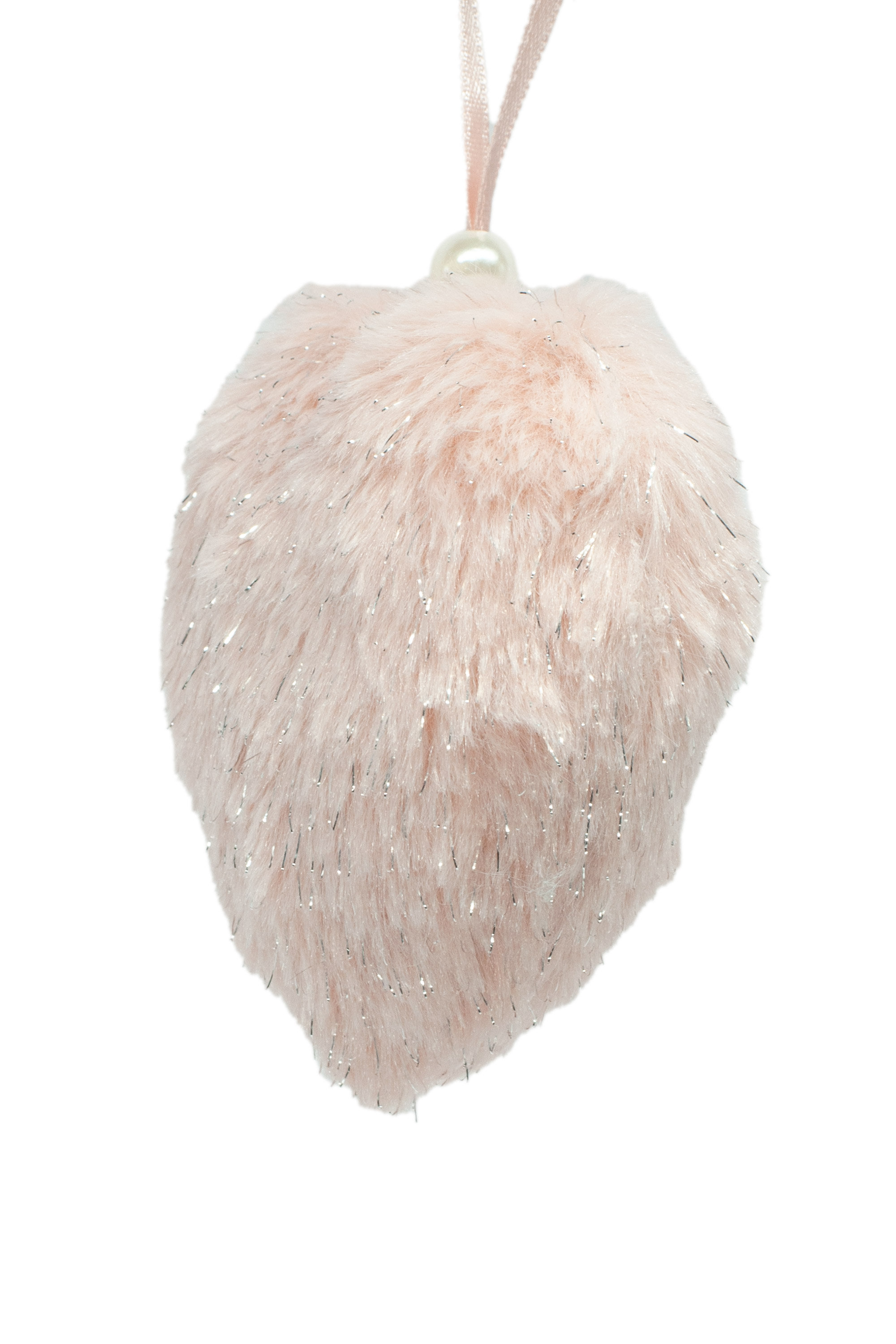 Starlight Collection Pink Hanging Fuzzy Heart Ornament (Pack Of 12 ...