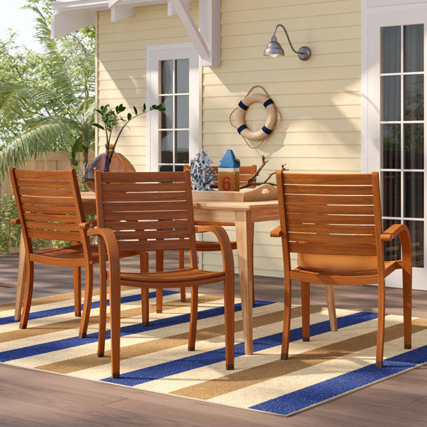 Winston Porter Bronius Acacia Outdoor Dining Table & Reviews | Wayfair