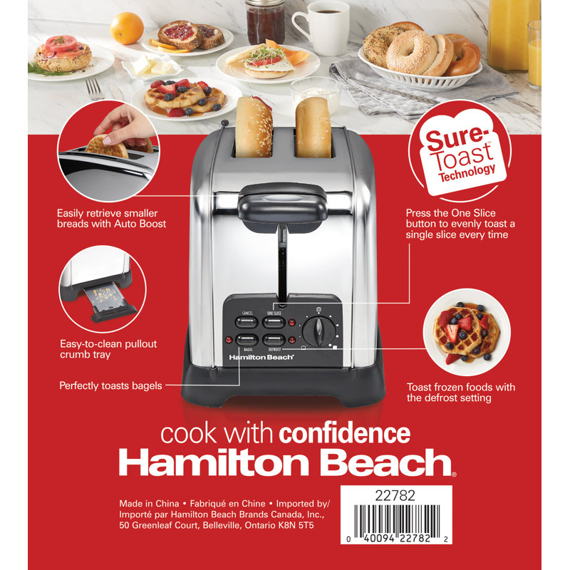Hamilton Beach® Classic 2 Slice Toaster with Sure-Toast Technology ...