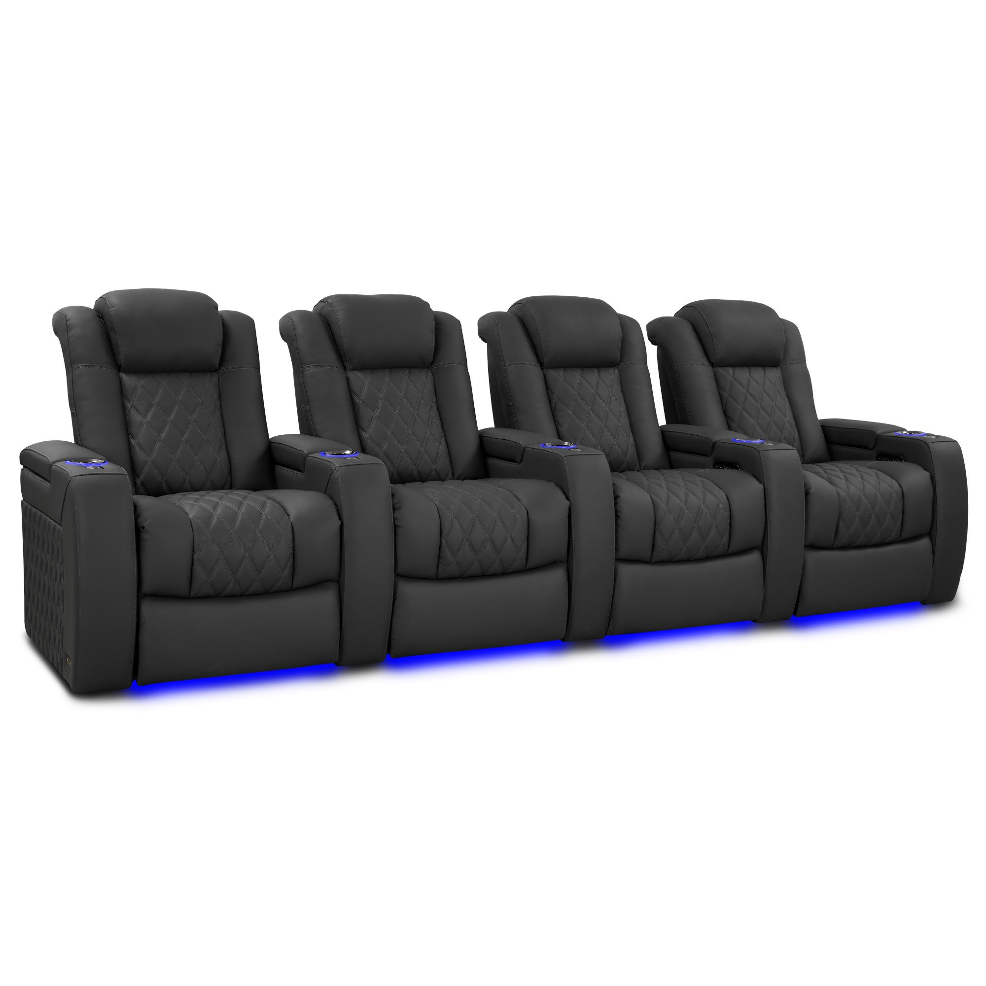 Valencia Theater Seating 129.75'' Wide Genuine Leather Home Theater ...
