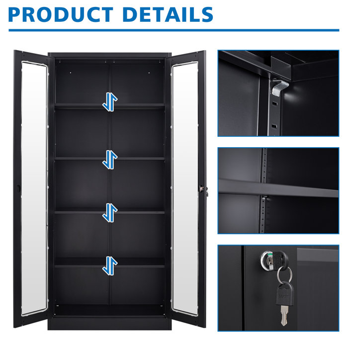 Inbox Zero Kizzi 31.5'' Wide 5 - Shelf Storage Cabinet & Reviews | Wayfair