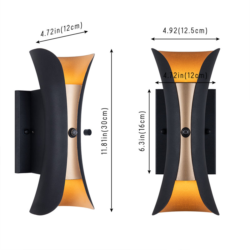 Ivy Bronx Alvisa Outdoor LED Wall Light with Dusk to Dawn 15W 3000K ...