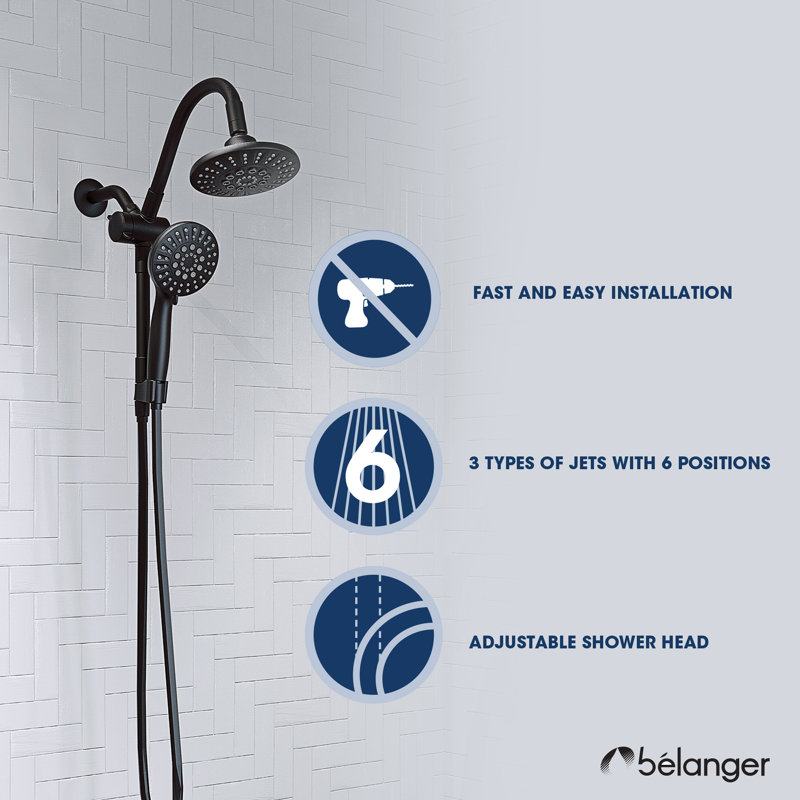 Keeney Manufacturing Company Belanger Retrofit Massage/Jet Dual Shower ...