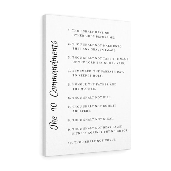 Blue Elephant 10 Commandments White Side - Wrapped Canvas Typography ...