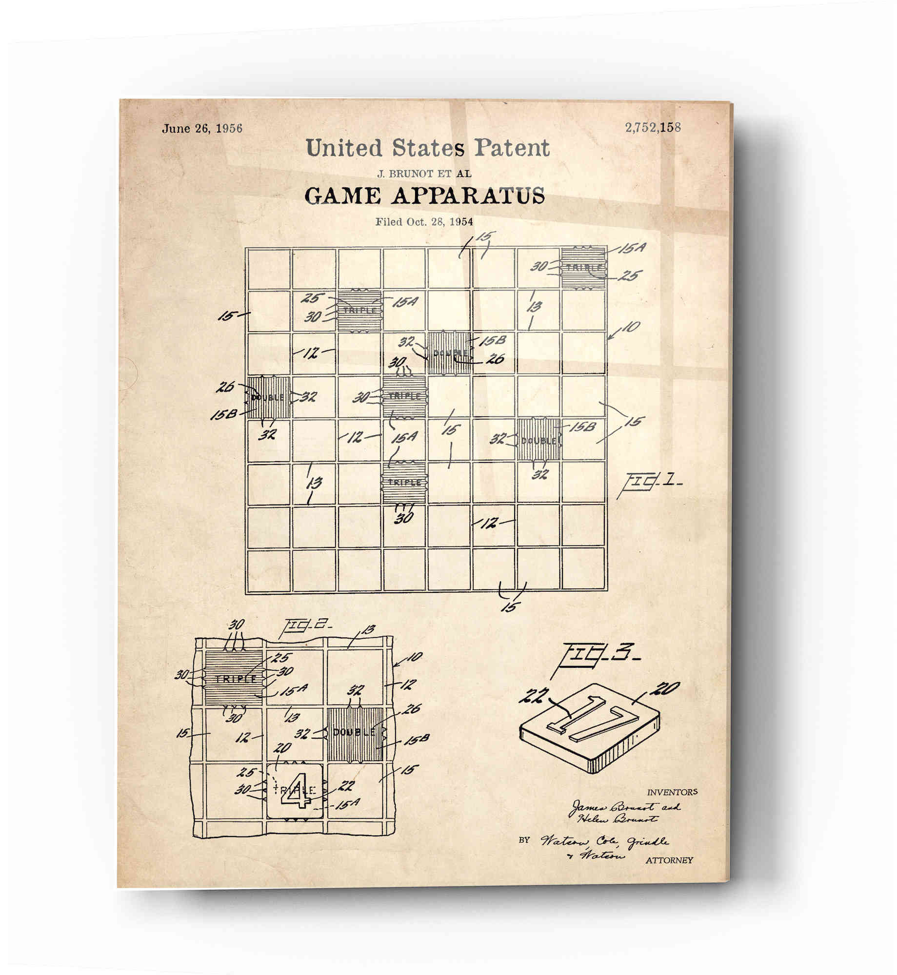 Williston Forge Game Apparatus Patent Parchment - Unframed Drawing ...