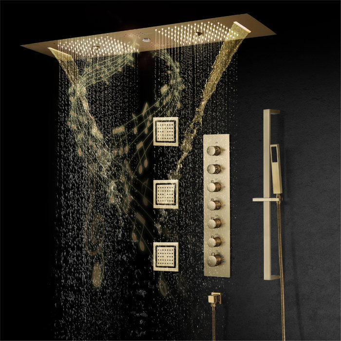 Smart Living&Technology Luxury Thermostatic Complete Shower System with ...
