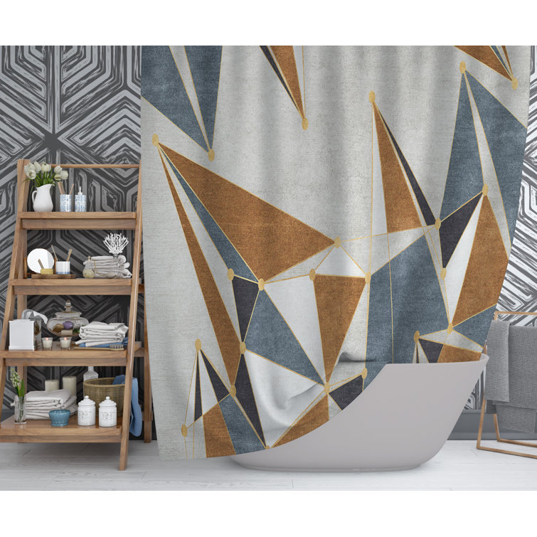 Bless international Desmondia Geometric Single Shower Curtain | Wayfair