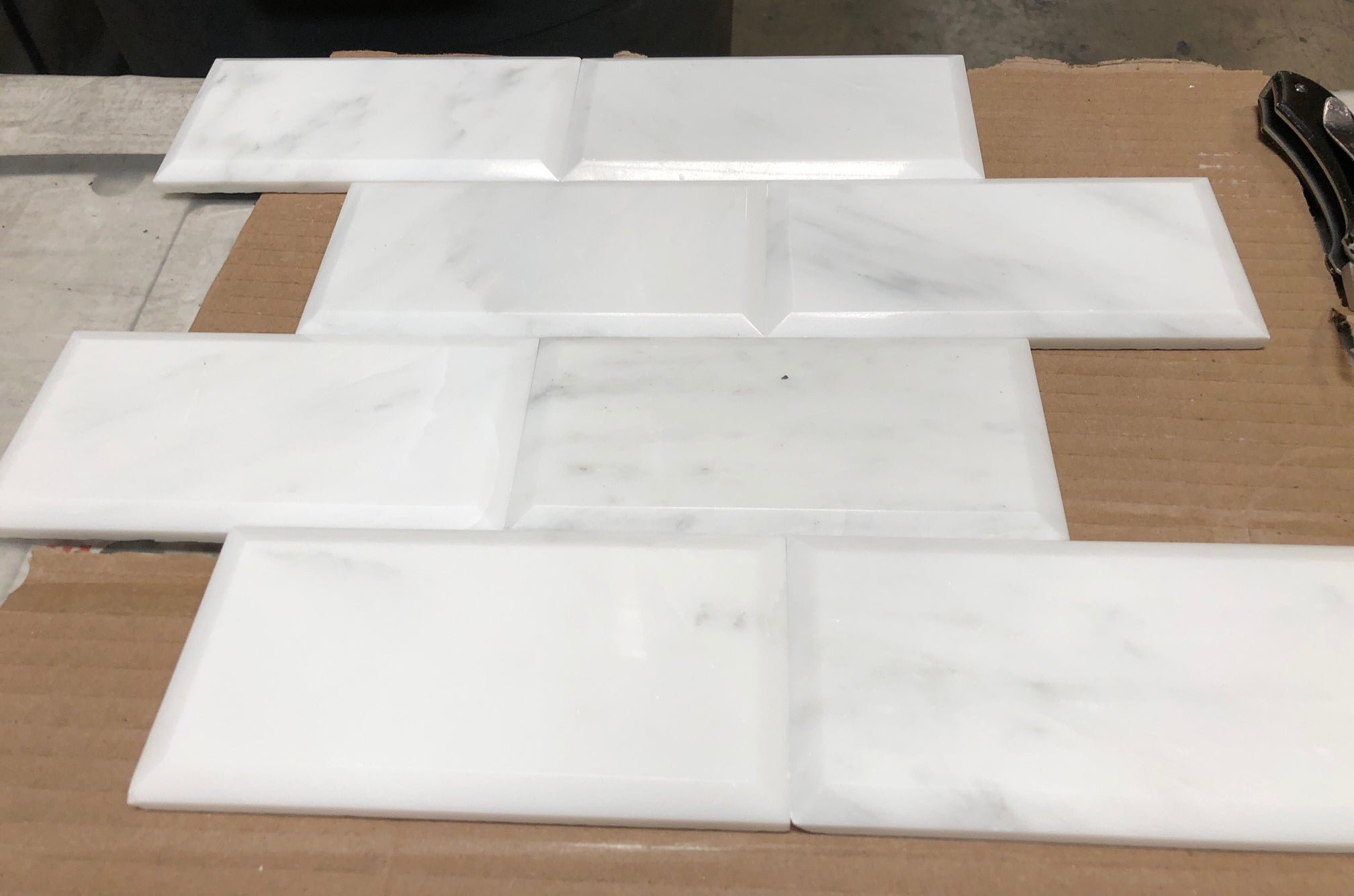 Stone & Tile Shoppe, Inc. 4" x 12" Beveled Marble Marble Look Wall ...