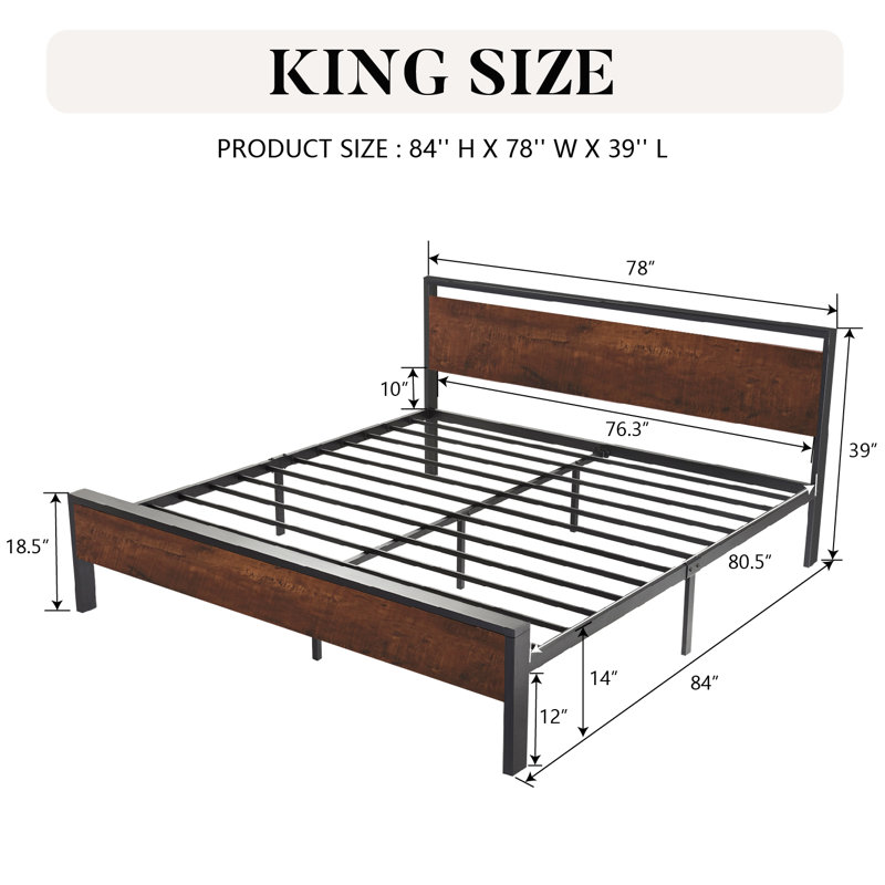 Breakwater Bay Minas Classical Metal Frame Platform Bed & Reviews | Wayfair