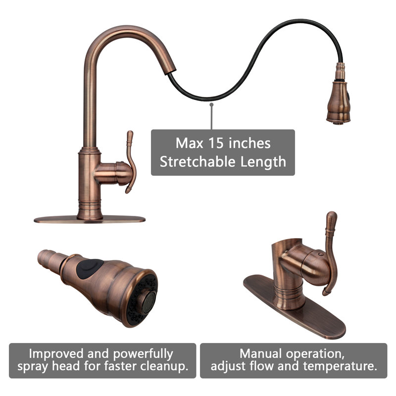 Akicon Pull Down Kitchen Faucet & Reviews | Wayfair