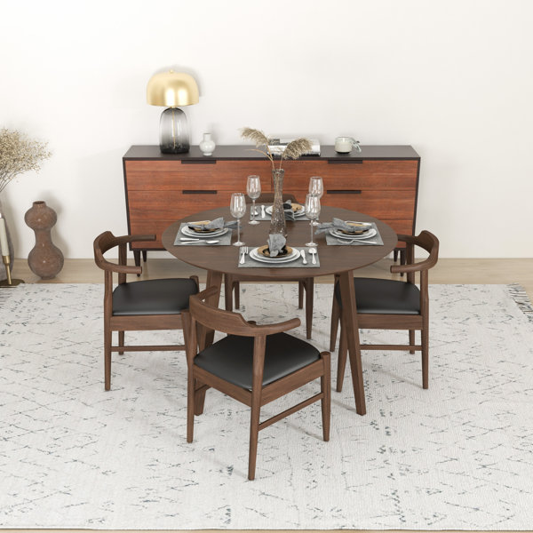 Corrigan Studio® Keyosha 4 - Person Eucalyptus Solid Wood Dining Set ...