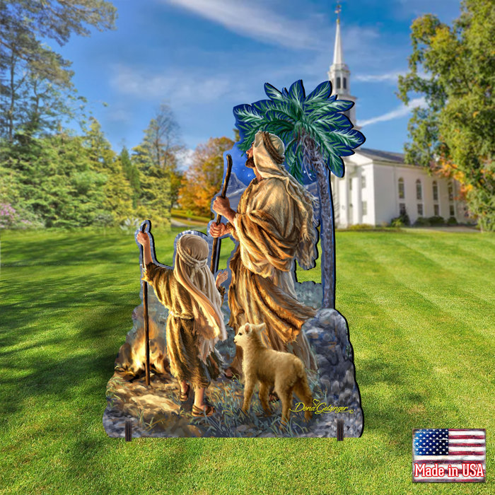 Designocracy Shepherds Keeping Watch Home and Outdoor Decor Lawn Art ...