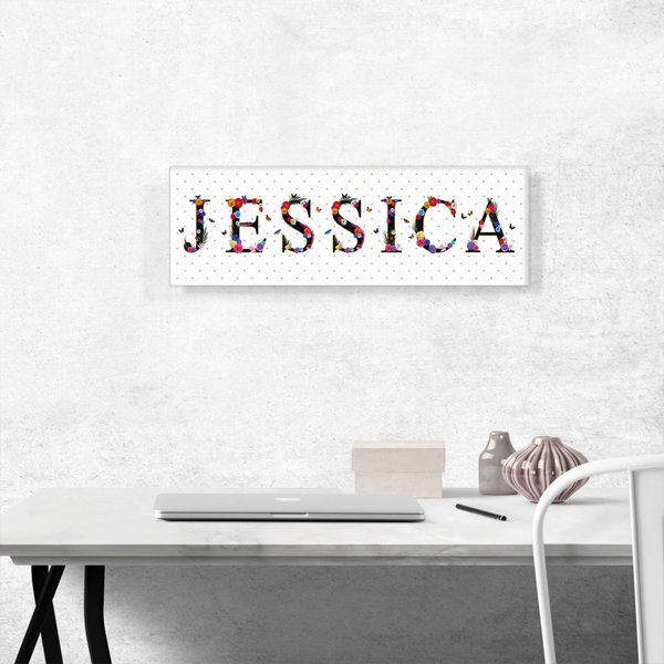 ARTCANVAS JESSICA Girls Name - Wrapped Canvas Panoramic Textual Art ...