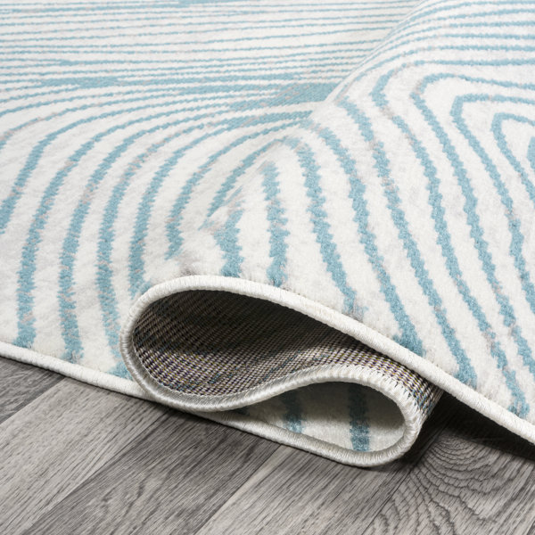 Wade Logan® Amdrea Power Loomed Performance Ivory/Blue Rug & Reviews ...