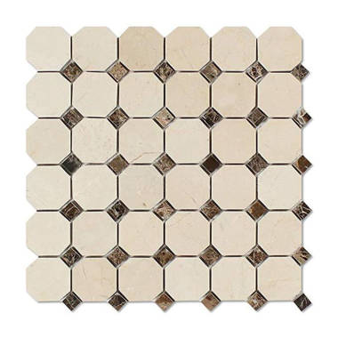 Stone & Tile Shoppe, Inc. Marble Octagon and Dot Mosaic Wall & Floor ...