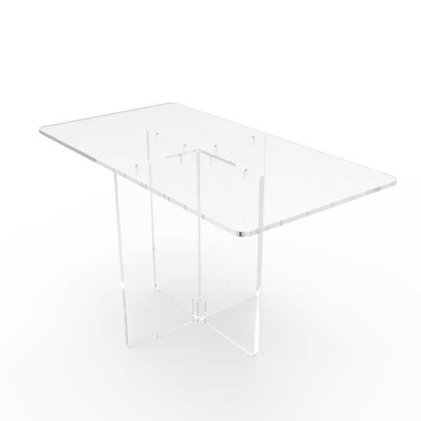 Mercer41 42"L x 24"W x 31"H Clear Acrylic Plexiglass Table Breakfast ...