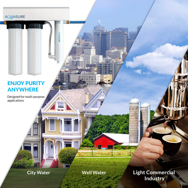 Aquasure Quantum Series 18 GPM Multi-Stage UV Ultraviolet Whole House ...