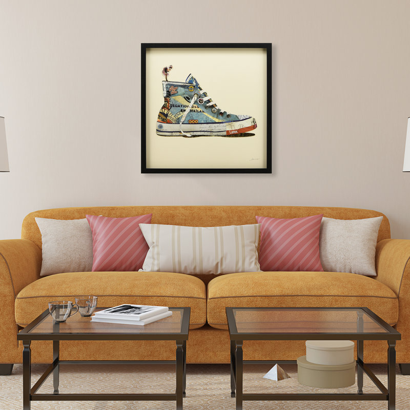 Latitude Run® High Top Sneaker Framed On Paper by Alex Zeng Graphic Art ...