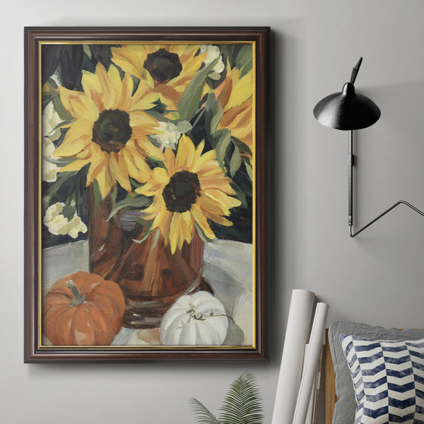 August Grove® Sunflower Vase I - Picture Frame Print on Canvas | Wayfair