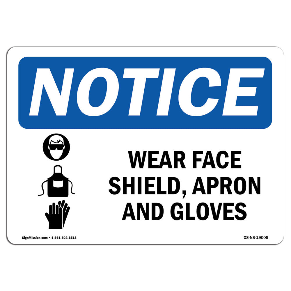 SignMission Wear Face Shield apron and Gloves Sign | Wayfair