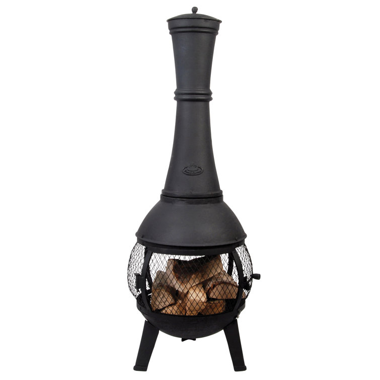 Millwood Pines Houle 47'' H Cast Iron Wood Burning Outdoor Chiminea ...