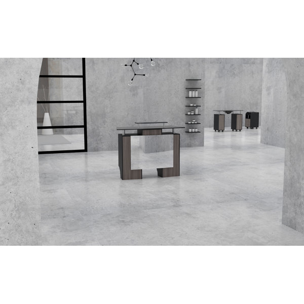 Orren Ellis Rectangular Glass Reception Desk | Wayfair