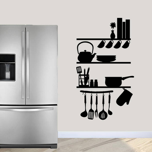 SweetumsWallDecals Kitchen Shelves Utensils Wall Decal & Reviews | Wayfair