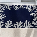 Beachcrest Home Bellavia Floral Handmade Tufted Blue Indoor / Outdoor ...