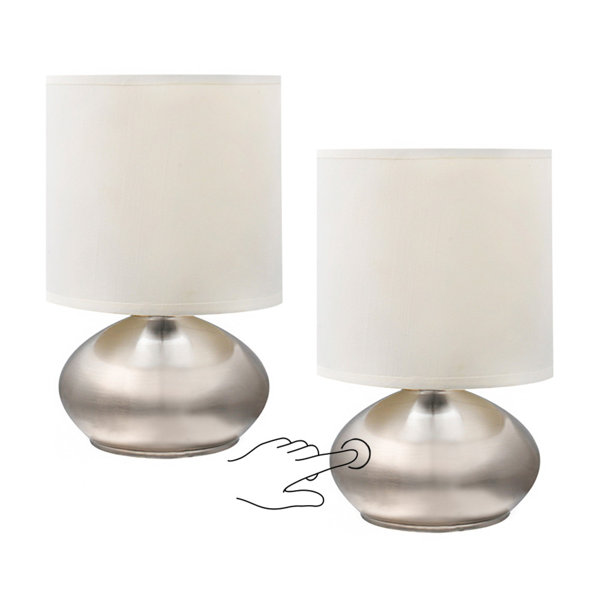 Gemma Violet Warminster 9.25" Brushed Steel Table Lamp Set & Reviews ...