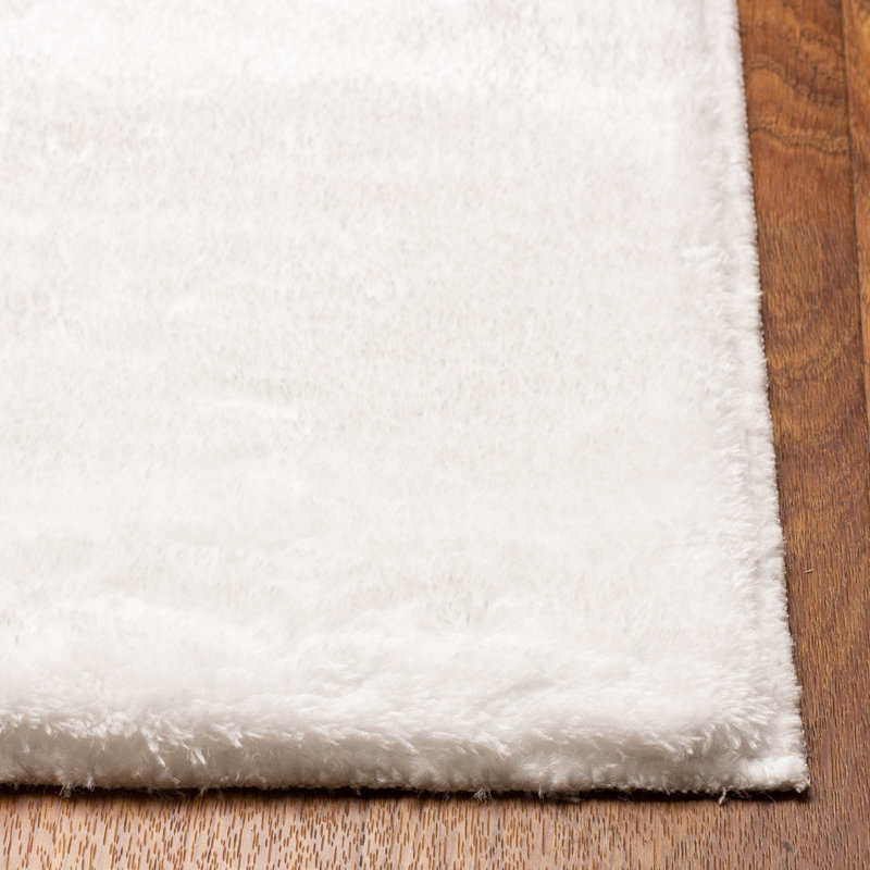 Ebern Designs Solera Faux Fur Snow White Rug & Reviews | Wayfair