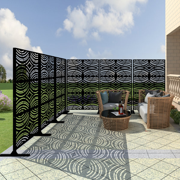 outdoor privacy screen 6 ft. H x 4 ft. W Metal Privacy Screen Panel ...
