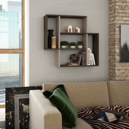 East Urban Home Mito 4 Piece Square Floating Shelf & Reviews | Wayfair