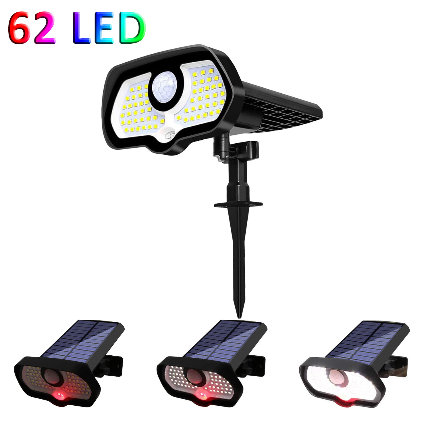 Exgreem Black Low Voltage Solar Powered Integrated LED Spot Light Pack ...
