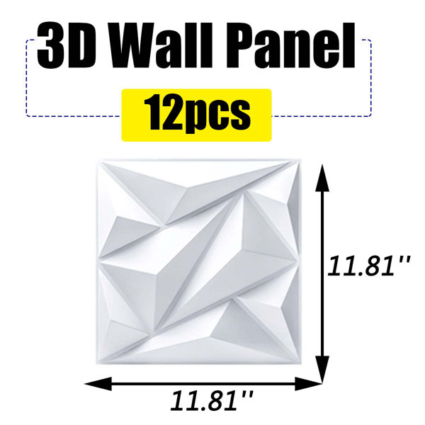 Ivy Bronx 30*30cm 3D Art Decorative Wall Panels Luxury Diamond Design ...