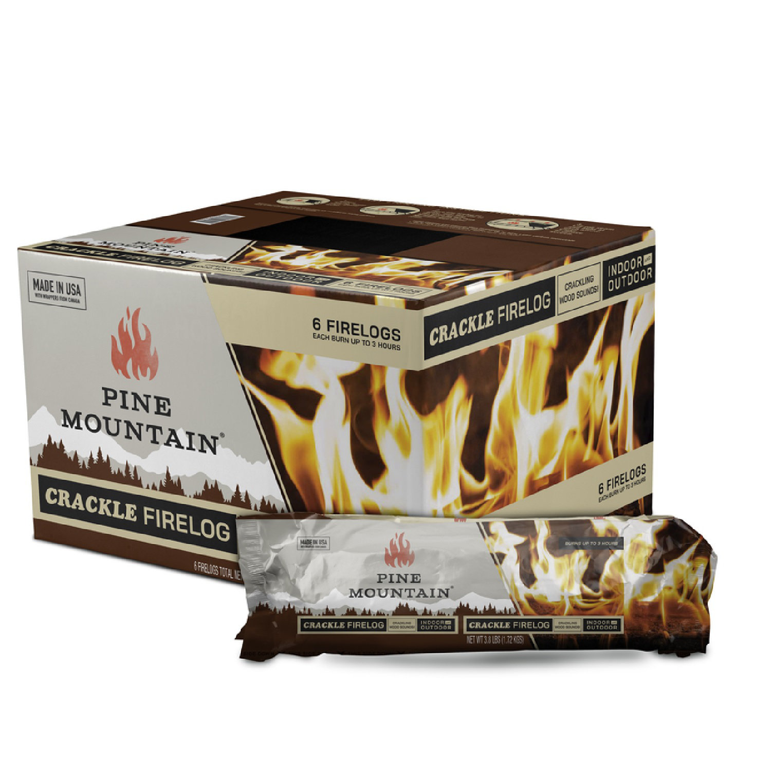 Pine Mountain Crackling Fire Log Pack of 6 | Wayfair