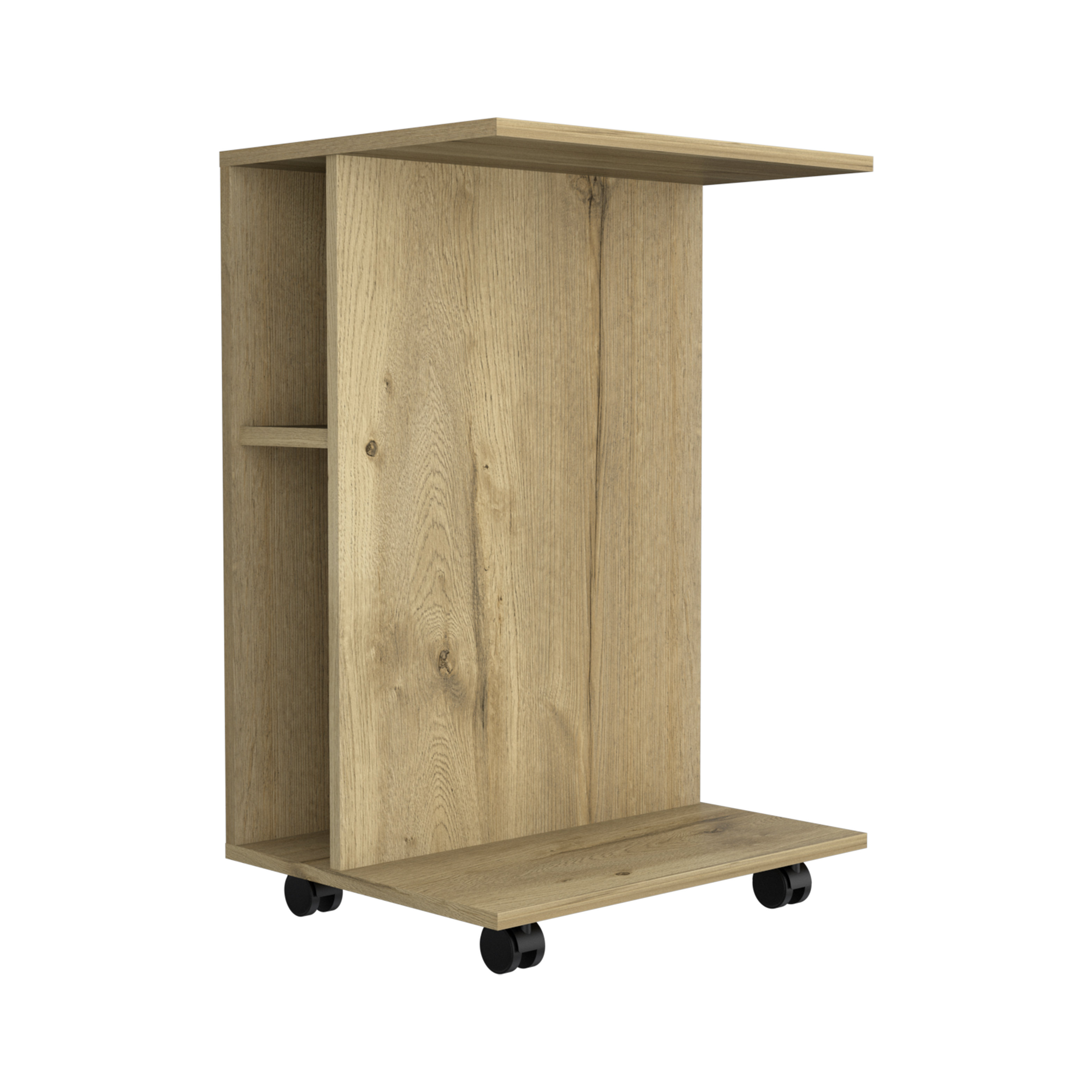 Latitude Run® Bombay Mobile Tray Table with 2 Side Shelves | Wayfair